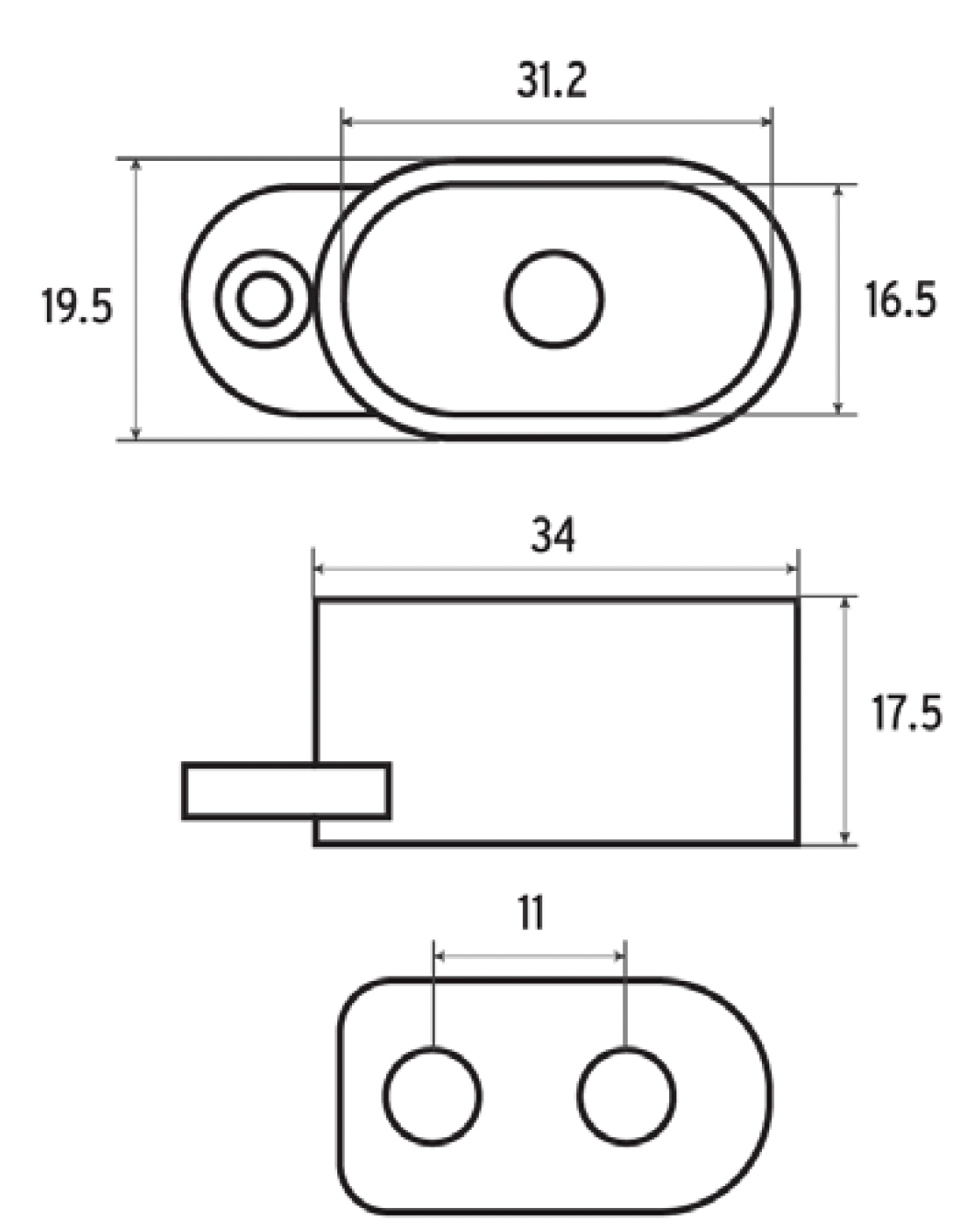 Oval Concealed Bracket – Elite Hardware