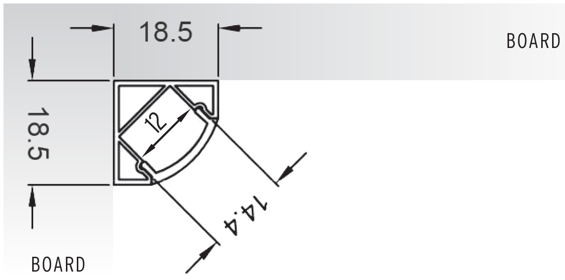 Neri LED Corner Extrusion 18.5mm – Elite Hardware