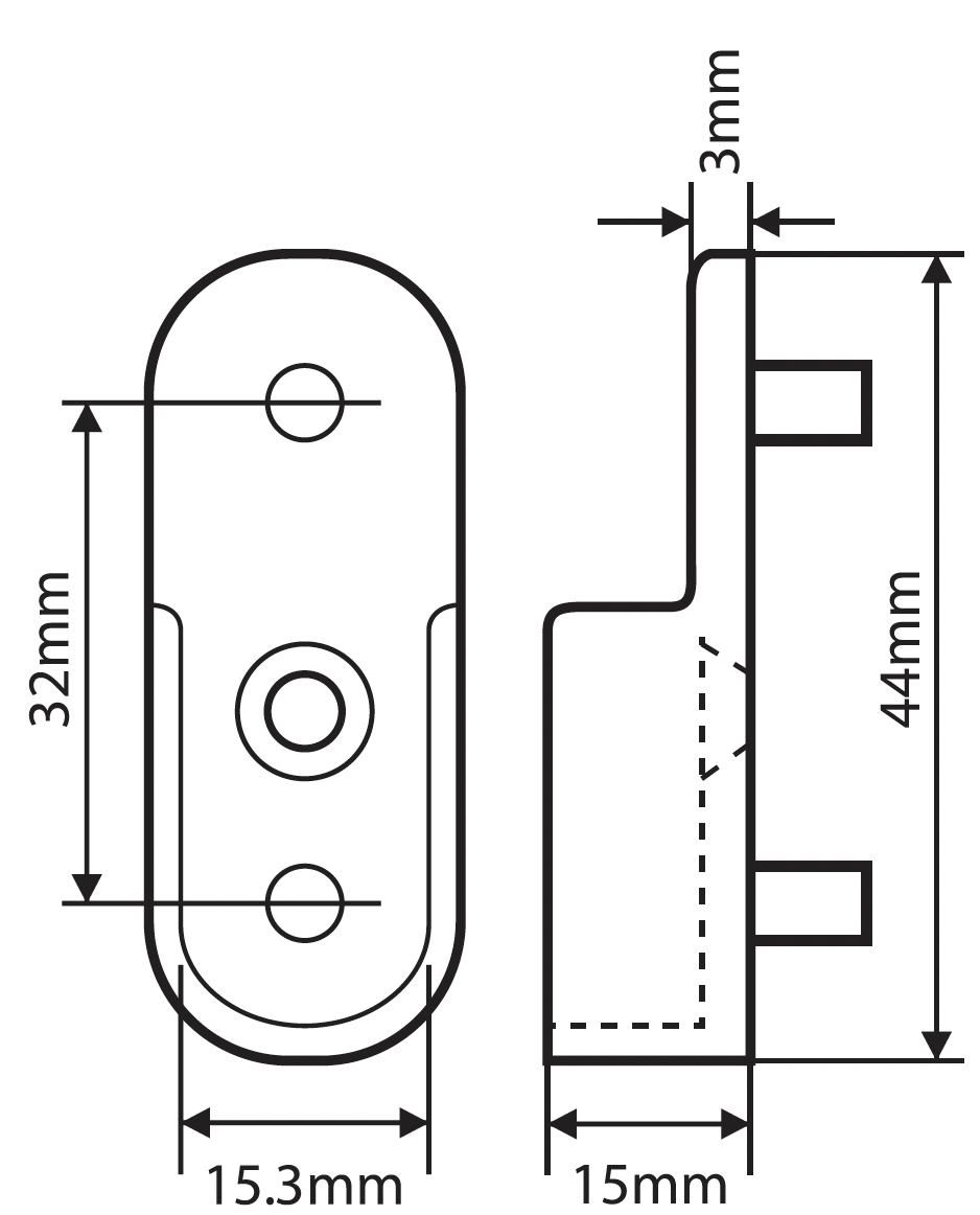 Oval Rail Bracket - Dowel – Elite Hardware